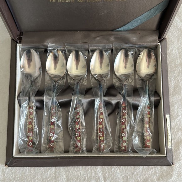 Cloisonne | Dining | Cloisonne Vintage Enamel Flatware Teaspoon Flowers ...